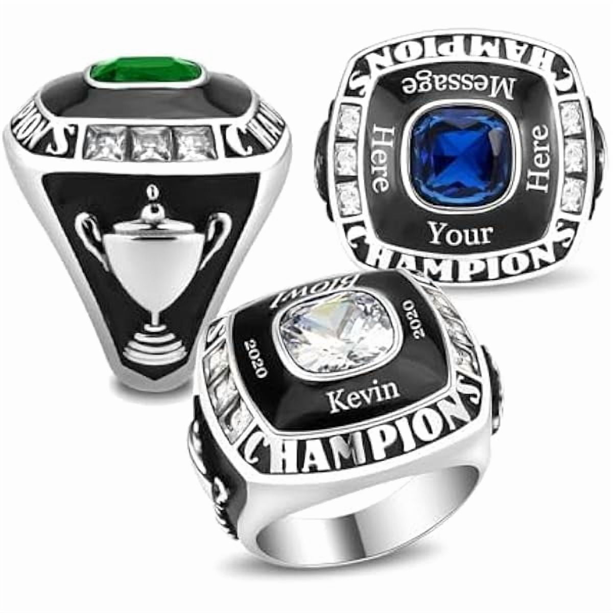 Stainless Steel Championship Ring Custom Text and Color - Trophy ...