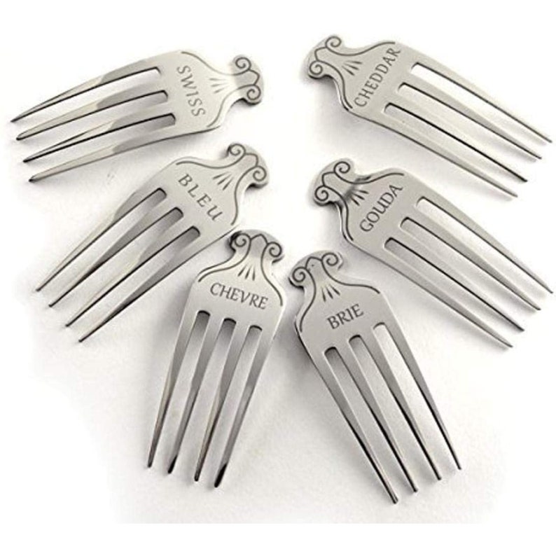 Stainless Steel Cheese Markers, Set of 6 Label Sign set for Charcuterie ...