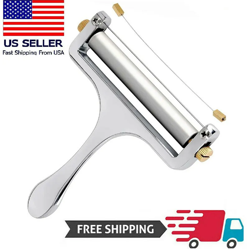 Stainless Steel Cheese Slicer Adjustable Thickness Wire Cheese Cutter ...