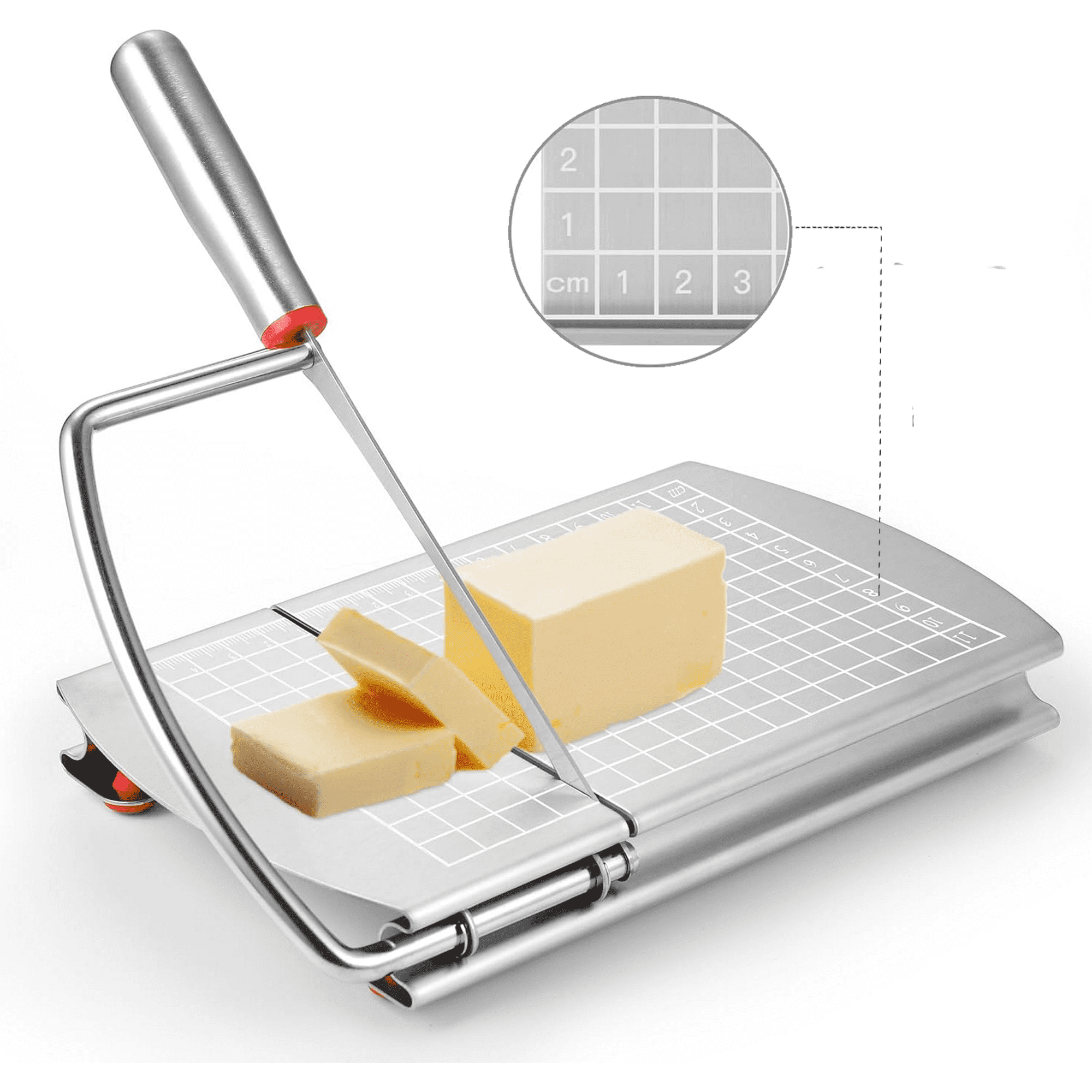 Stainless Steel Cheese Wire Cutter Butter Slicers for Block Cheese ...