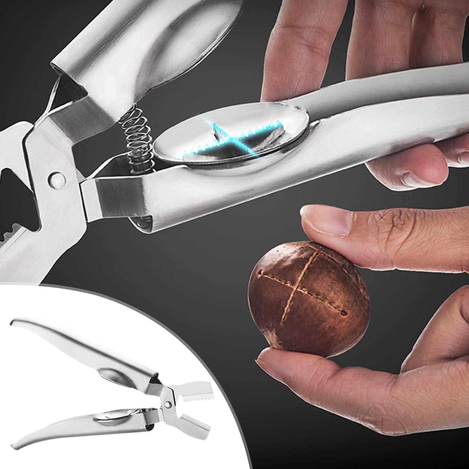 Stainless Steel Chestnut Opener Nut Cracker | 304 Grade Walnut Clip Sheller | Spring Design ...