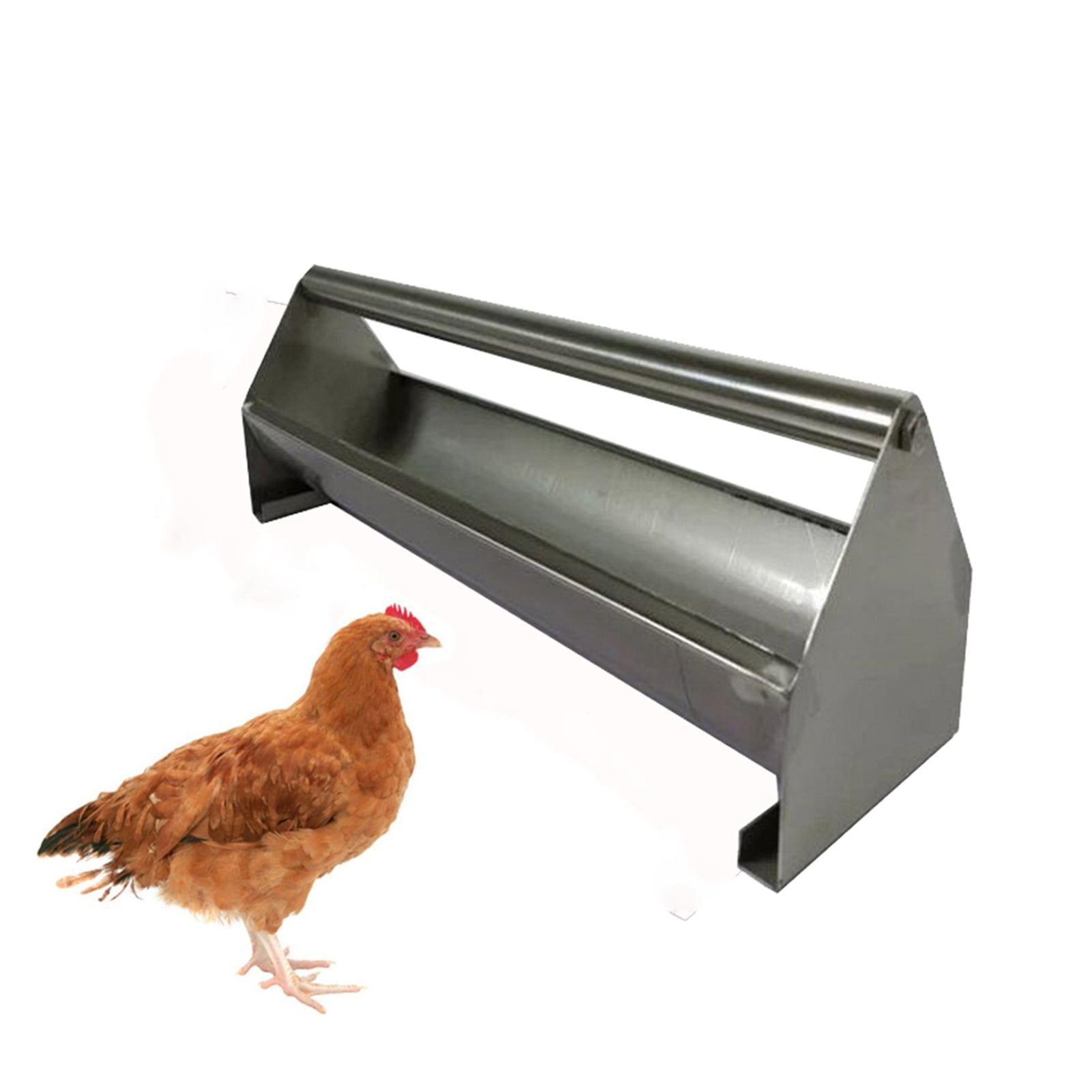 Stainless Steel Chicken Feed Trough Bird Drinking Poultry Diet Tool ...