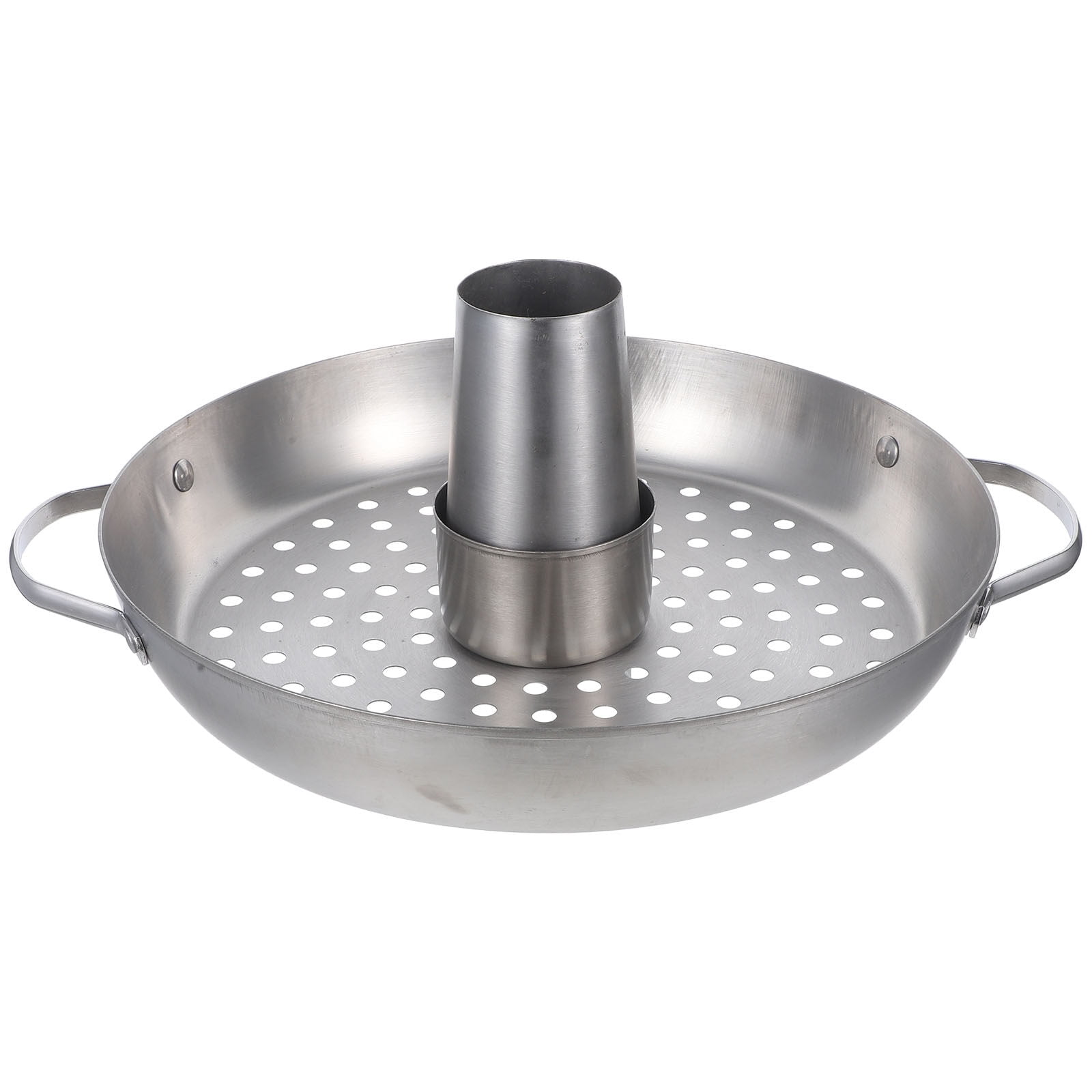 Stainless Steel Chicken Pan Roaster with Lid Frying Pot Skillet Silver ...