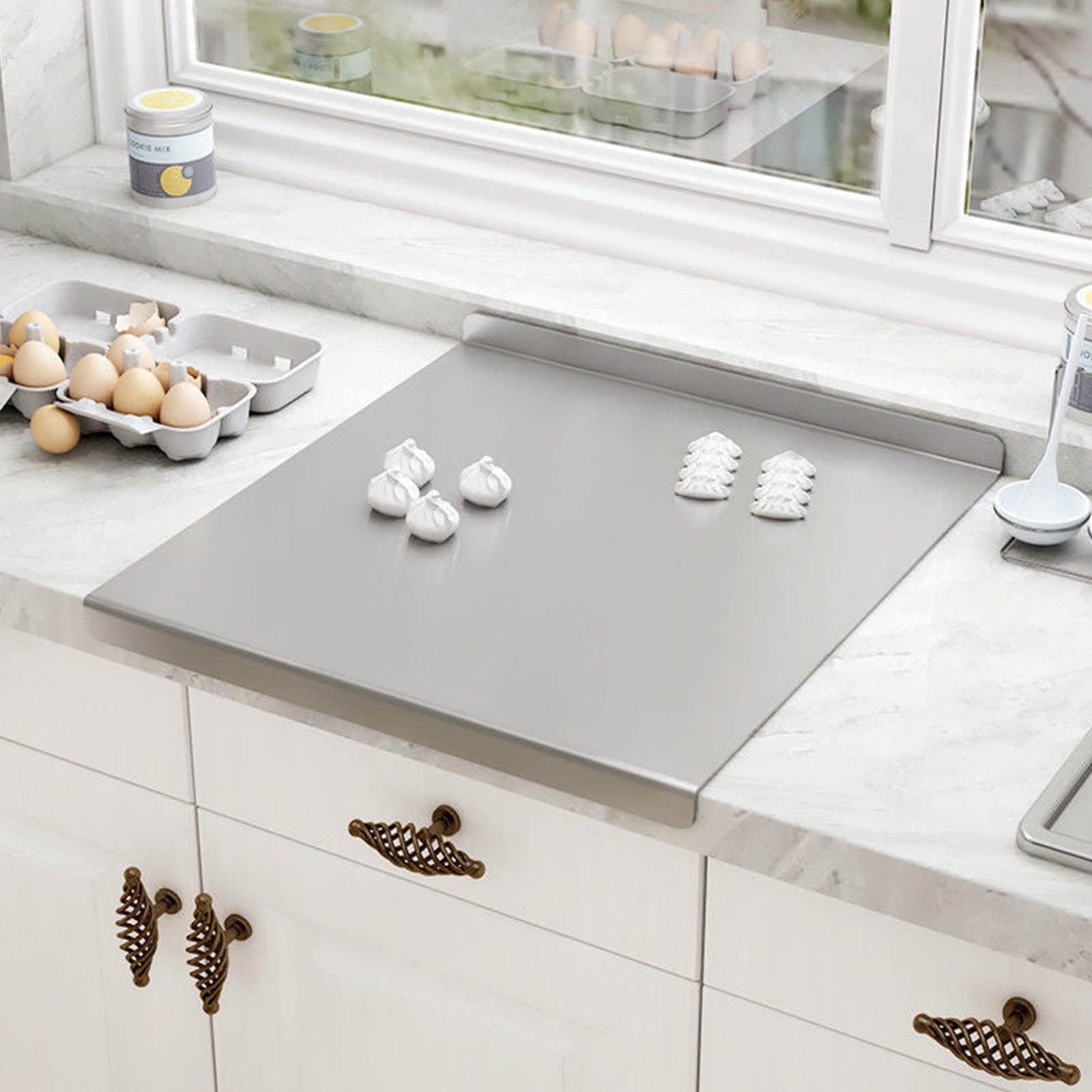 Stainless Steel Chopping Board with Lip, Large Steel Cutting Board with ...