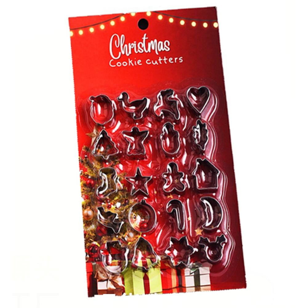 Stainless Steel Christmas Cookie Set, 20-Piece Mini Mold for Holiday ...