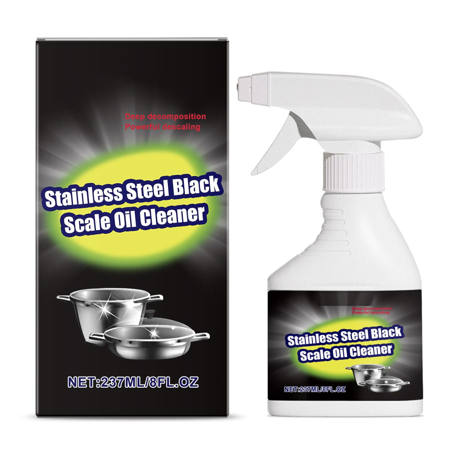 Stainless Steel Cleaner - 237ml Powerful Degreaser for Burn Marks ...