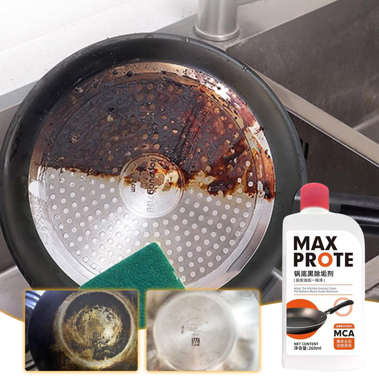 Stainless Steel Cleaner & Pot Scrubber Gel,Heavy Duty Degreaser,260ml ...