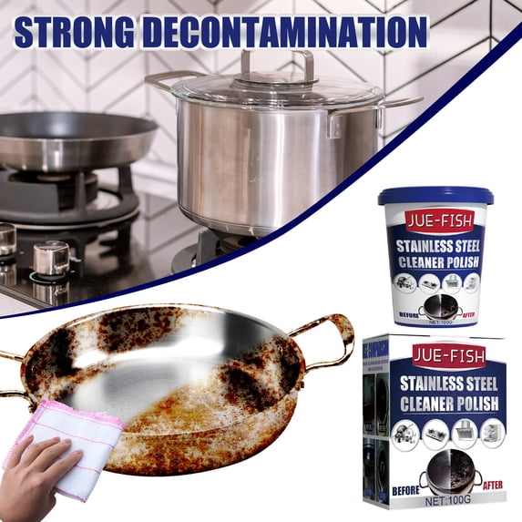 Stainless Steel Cleaning Cream Kitchen Cleaner for Pots Pans Cooktops ...