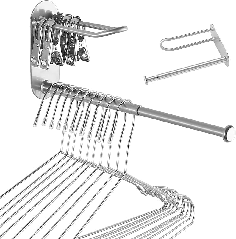 Stainless Steel Clothes Hanger Storage Rack,Wall Mounted Clothes Hanger ...