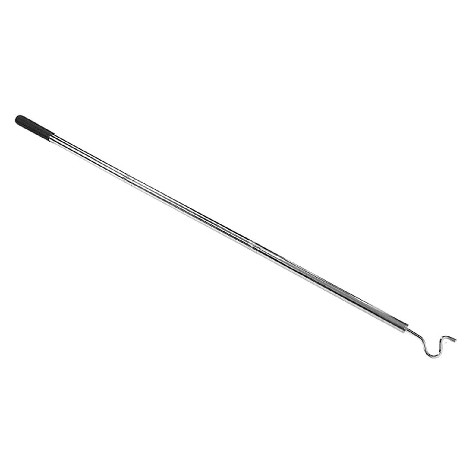 Stainless Steel Clothes Hook Pole - Heavy Duty Detachable Closet Rod ...