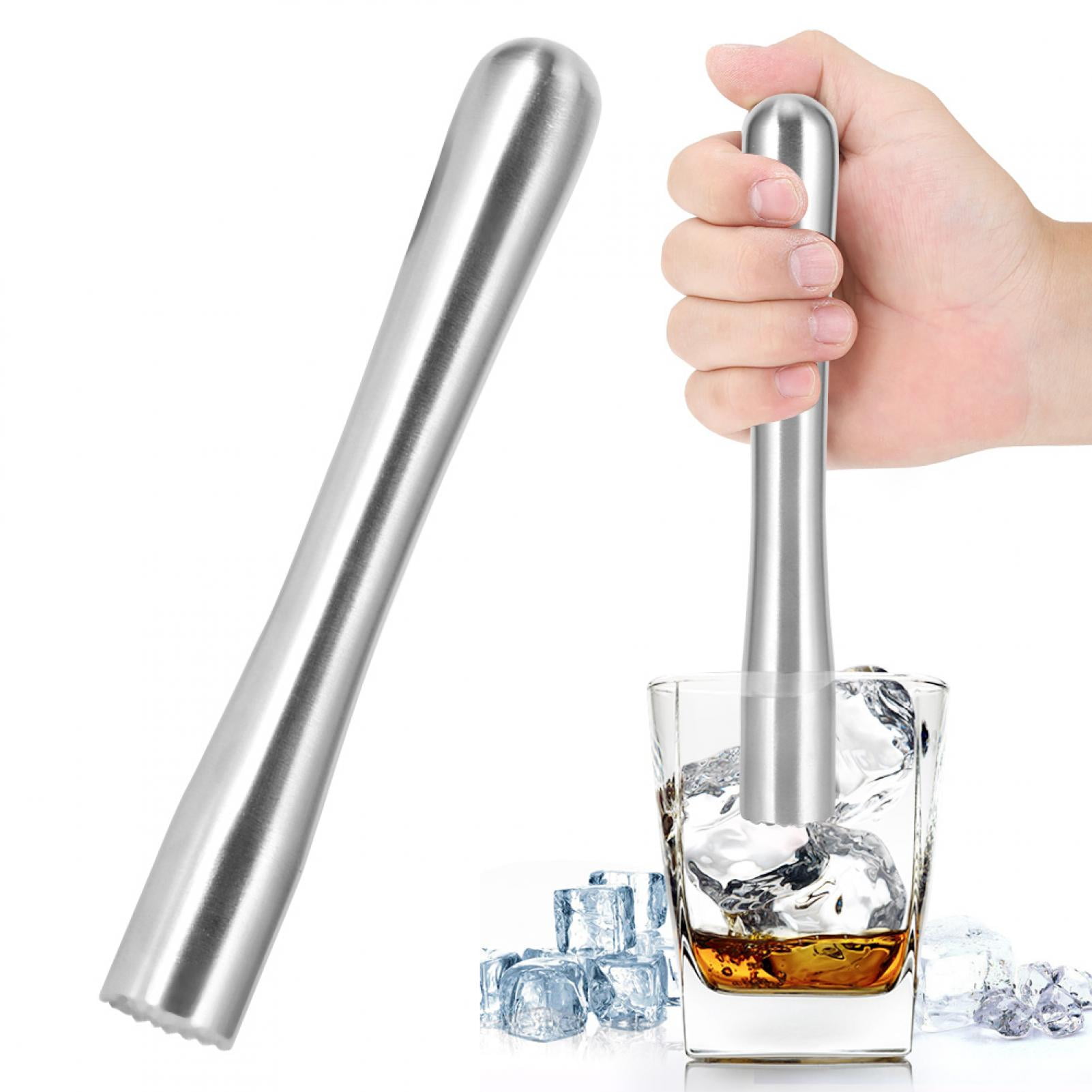 Stainless Steel Cocktail Muddler, Ice Crusher Mixing Tool For Home Bar ...