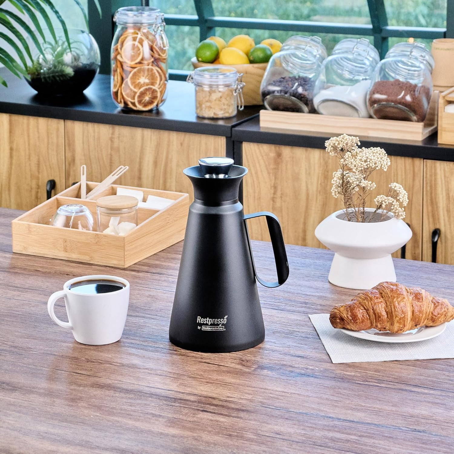 Stainless Steel Coffee Pot - 1 Liter Vacuum Insulated Pot - Tea Server ...