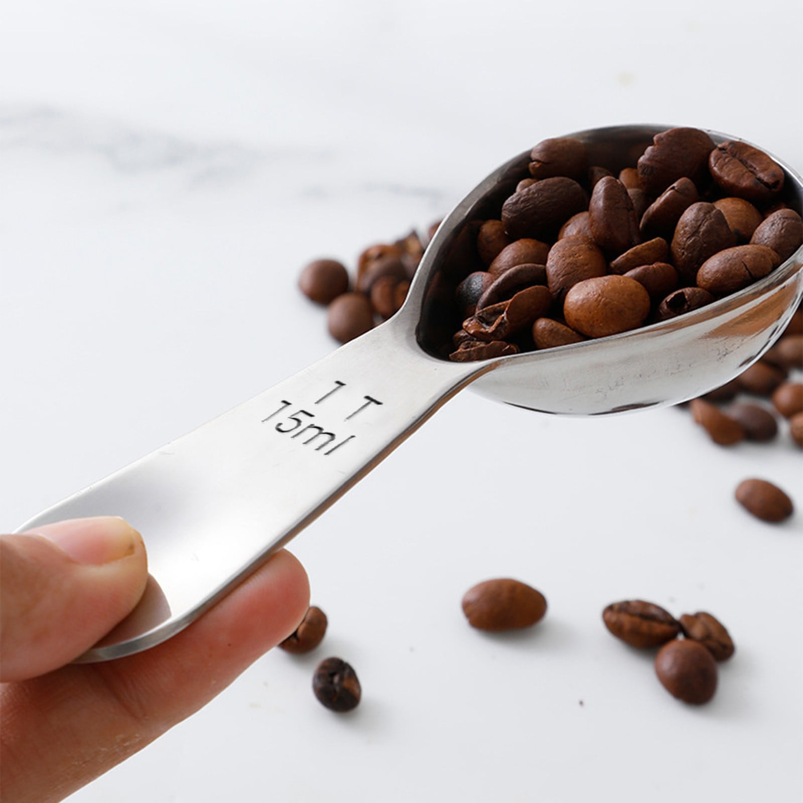 Stainless Steel Coffee Scoop,Tablespoon Metal Measuring Spoon, Short ...