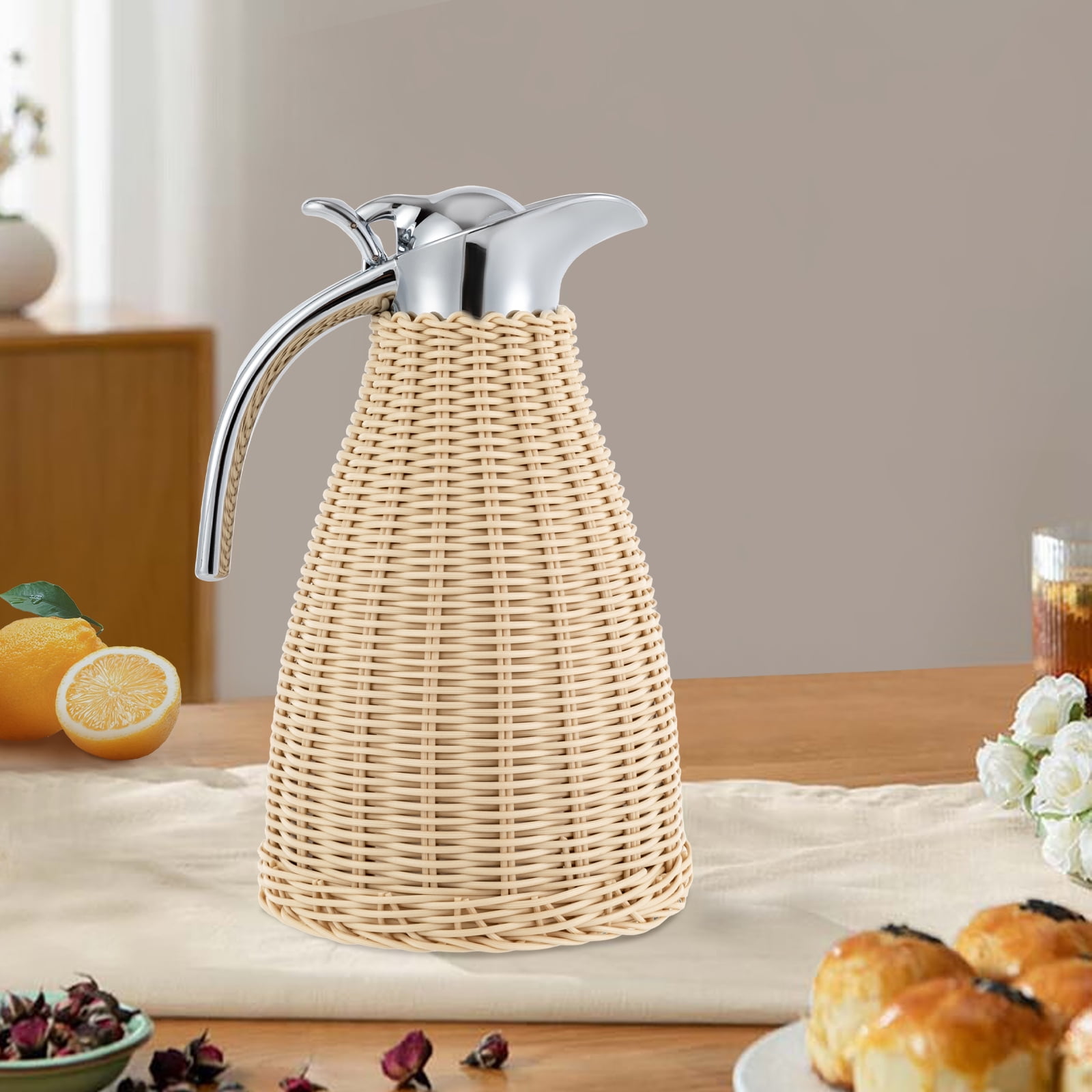 Stainless Steel Coffee Thermal Jug, Double Walled Vacuum Insualted Jug ...