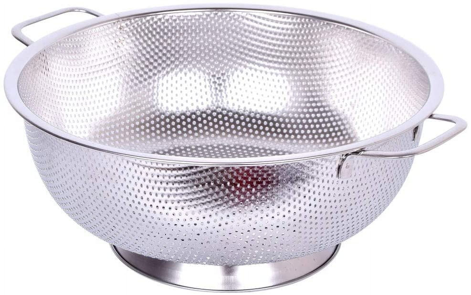 Stainless Steel Colander - Micro-Perforated 5-Quart Colander for Pasta ...