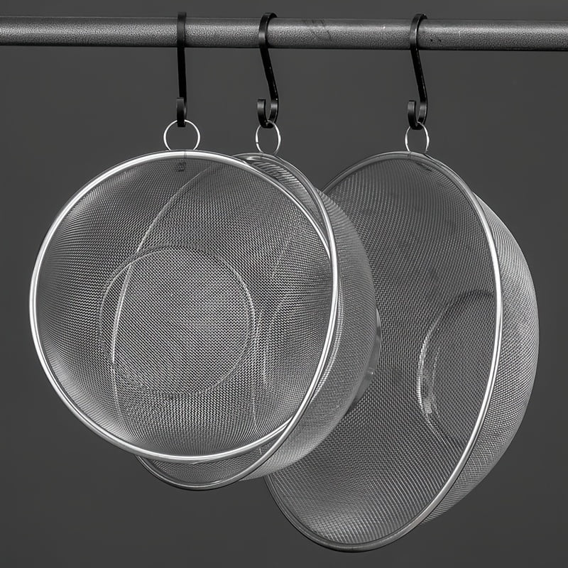 Stainless Steel Colander Set of 3, Fine Mesh Strainers with Handles ...