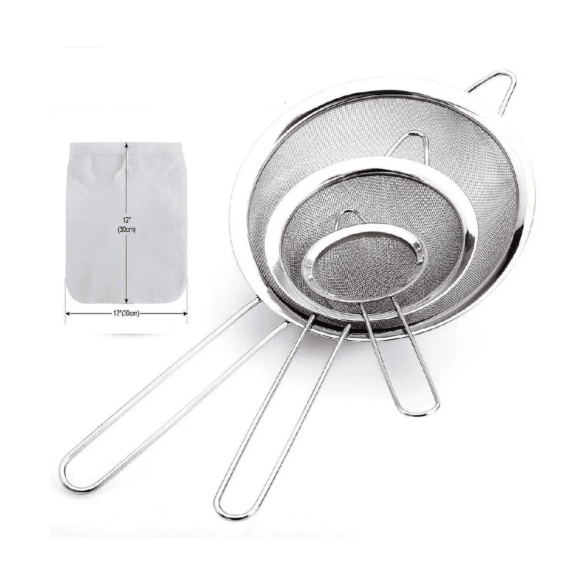 Stainless Steel Colander Sifter Sieve Set Kitchen Strainer for Fine ...
