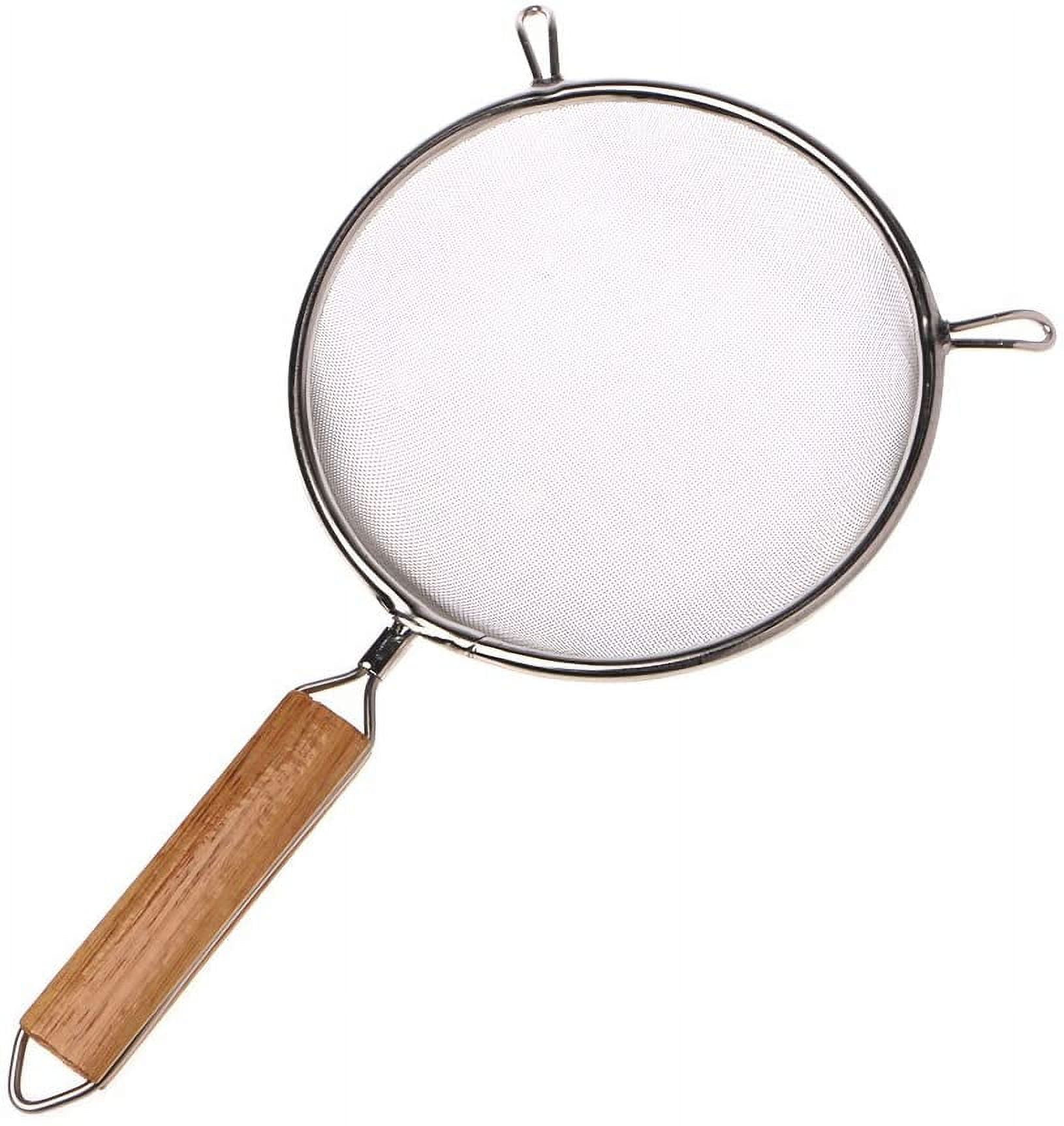 Stainless Steel Colander Skimmer Kitchen Sieve Wooden Handle for ...
