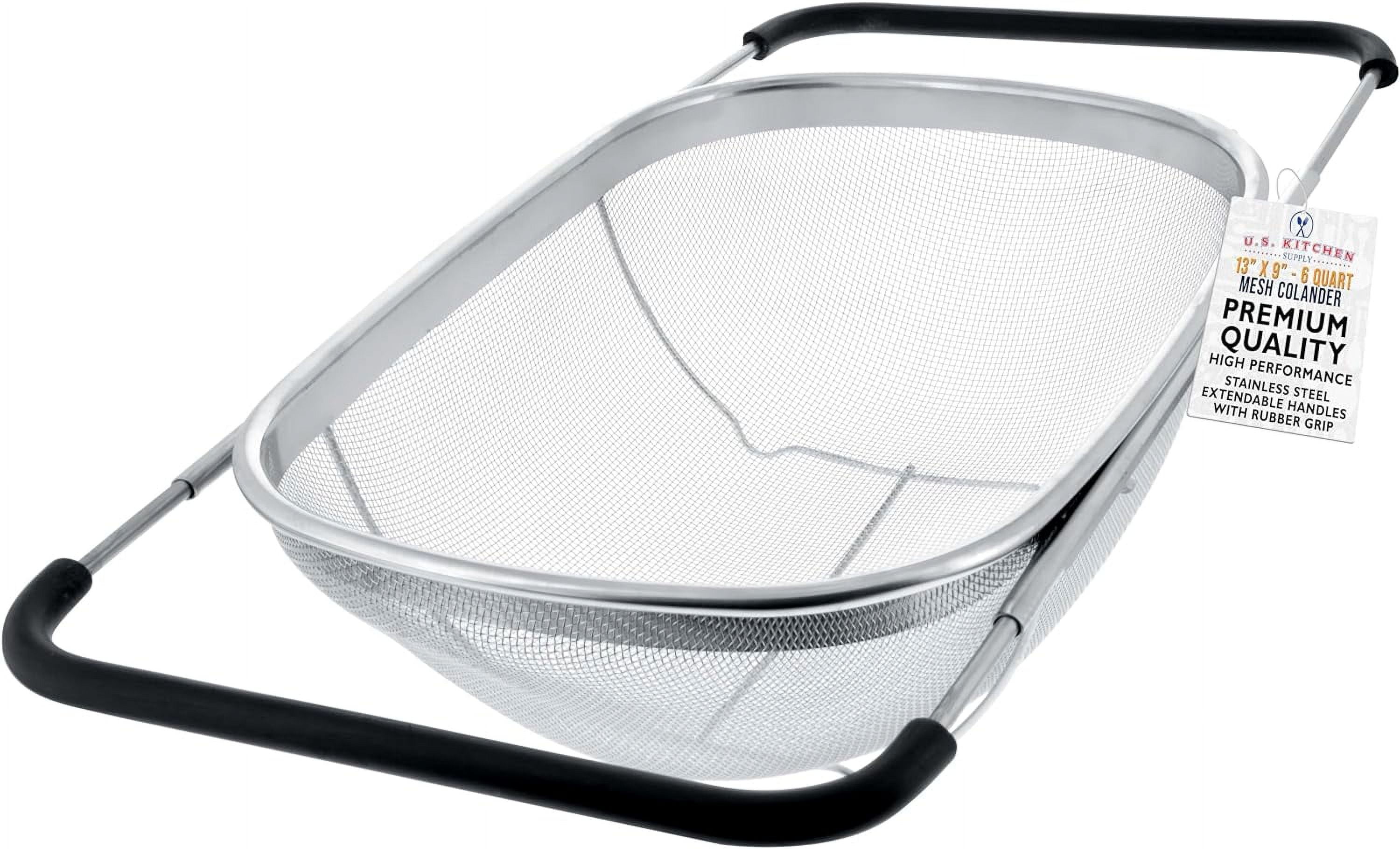 Stainless Steel Colander Strainer - 6-Quart Collapsible with Expandable ...