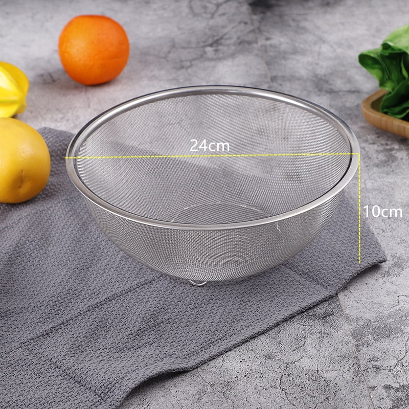 Stainless Steel Colander Washing Rice Basin Drain Storage Basket Fruits ...