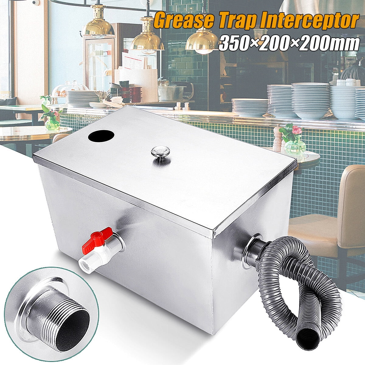 Stainless Steel Commercial 8LB 5GPM Restaurant Kitchen Grease Trap ...