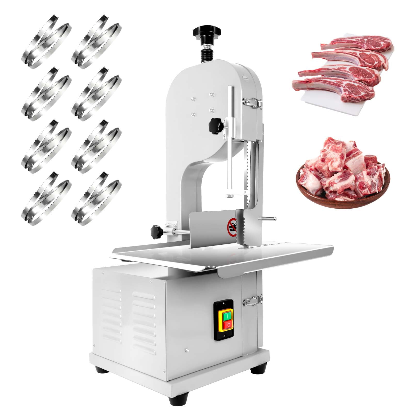 Stainless Steel Commercial Meat Saw, 1500W Motor with 8 Blades ...