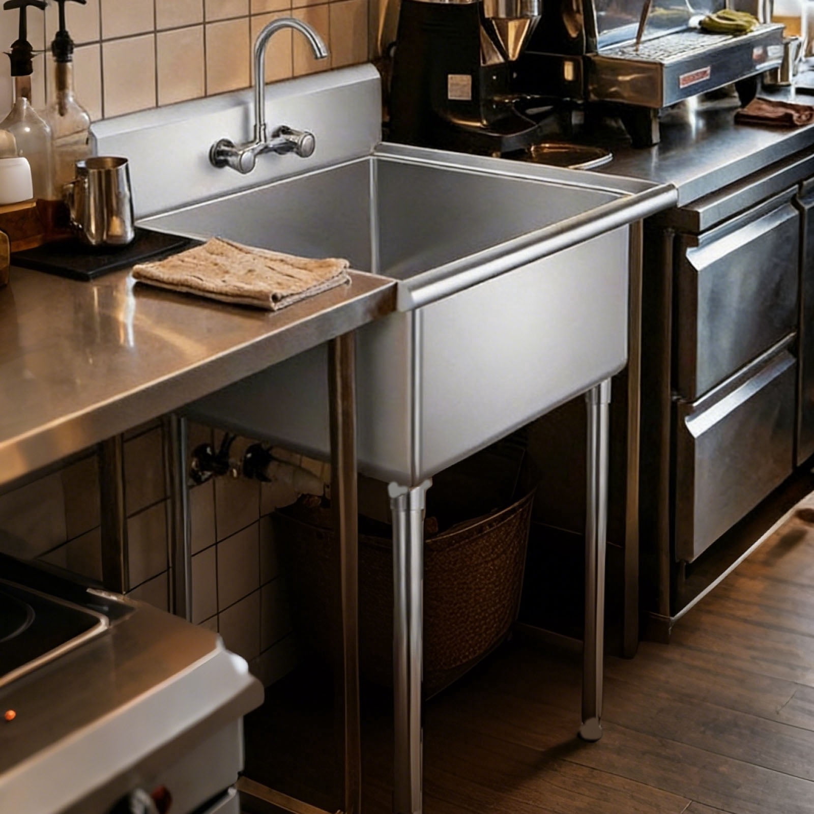 Stainless Steel Commercial Utility Sink, Heavy Duty Freestanding ...