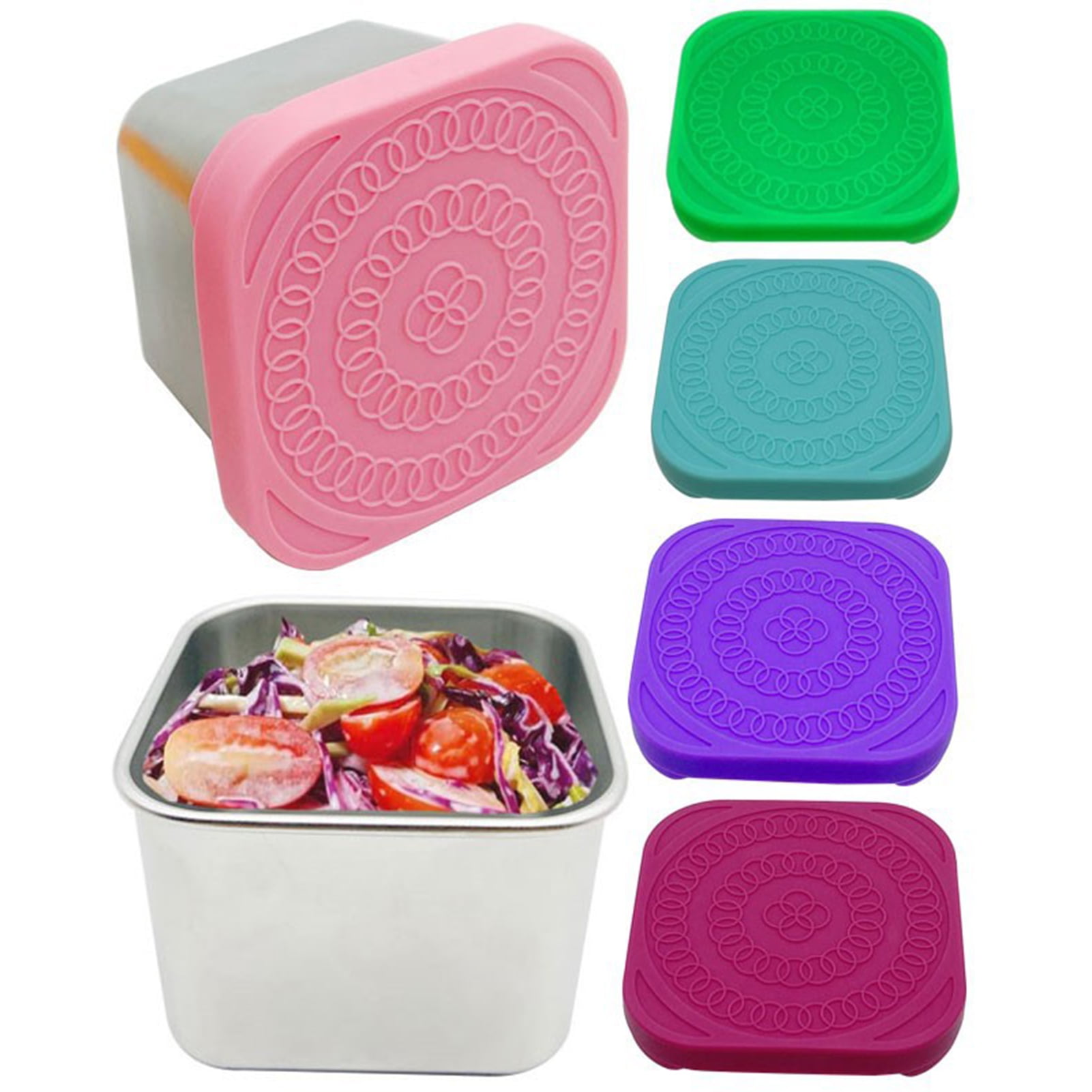 Stainless Steel Condiment Containers With Lids - Set of 2 Small Salad ...