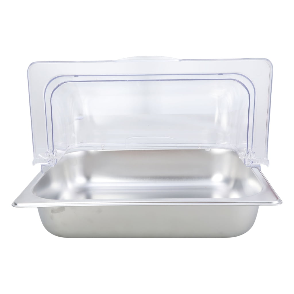 Stainless Steel Condiment Display Rack With Roll Top Cover Food Serving ...