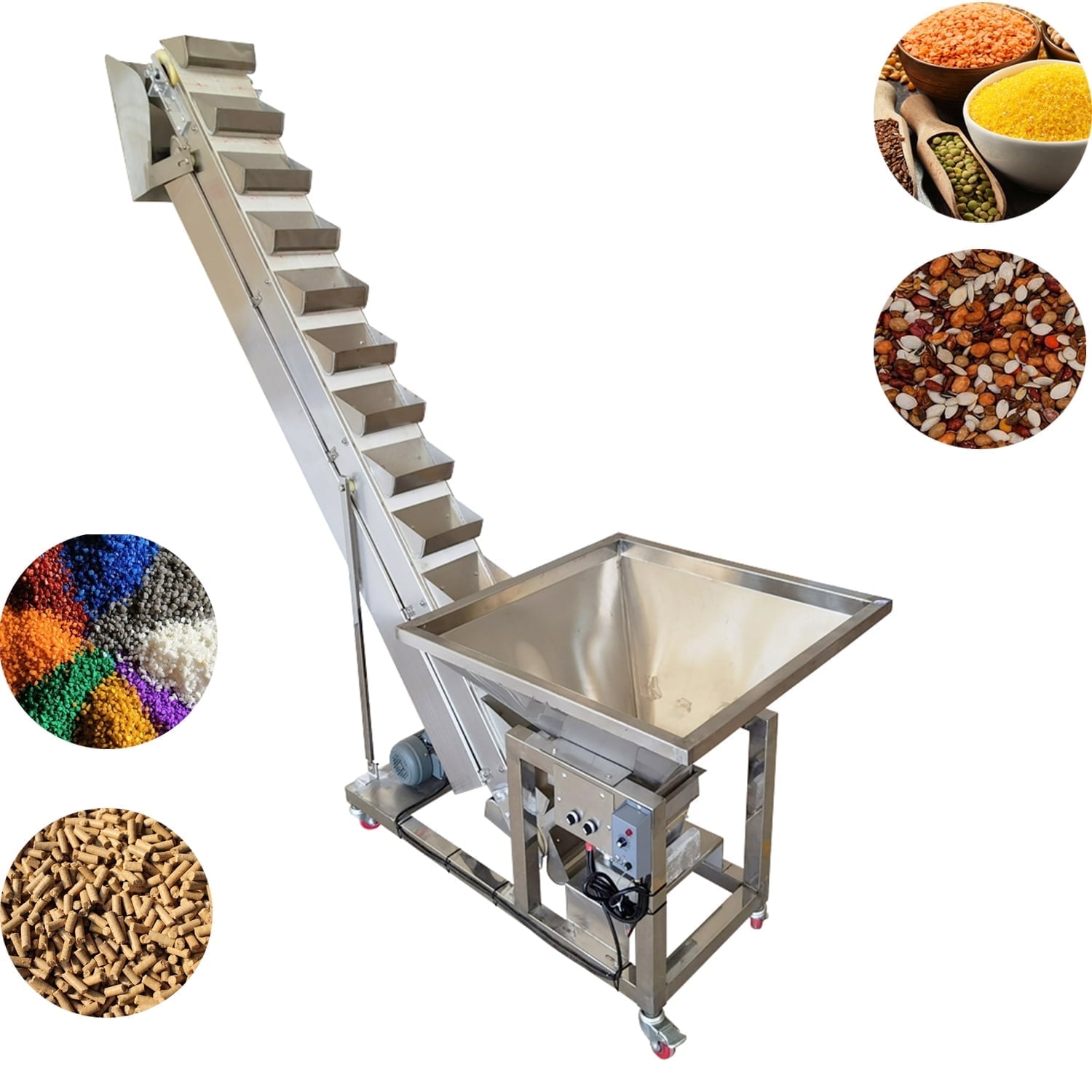 Stainless Steel Conveyor with 39 Gallon Hopper Vertical Granular ...