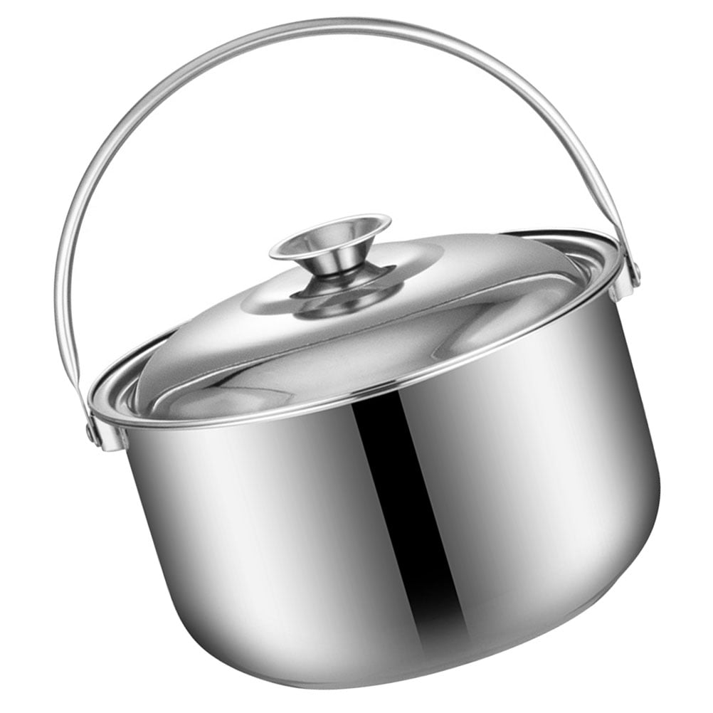 Stainless Steel Cooking Pot Large Mixing Bowl Cookware Soup with Cover ...