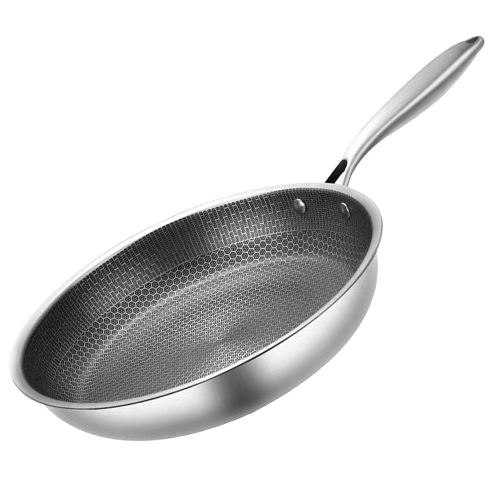 Stainless Steel Cookware Cooking Wok Skillet Pan Fry Non-stick Frying ...