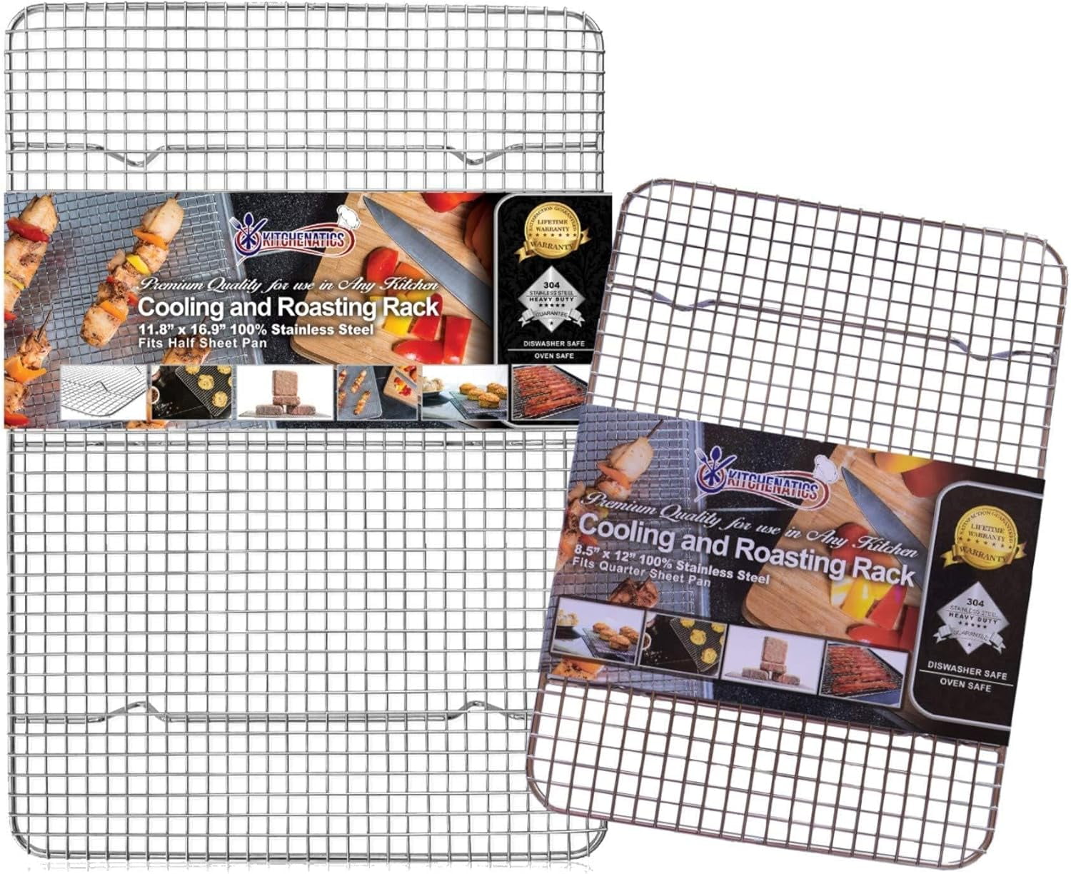 Stainless Steel Cooling, Baking & Roasting Racks - Heavy Duty Wire ...