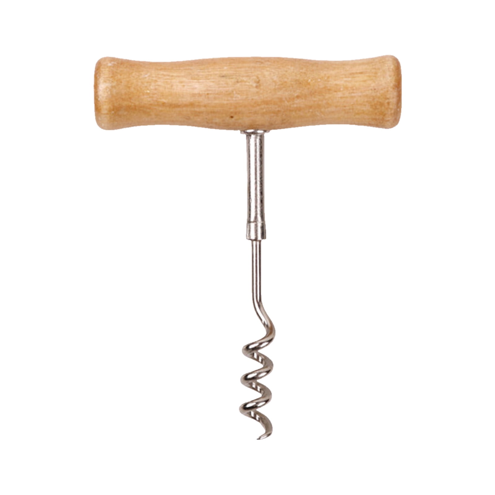 Stainless Steel Corkscrew Opener Key Manual T Shape Easy Screw Pull ...