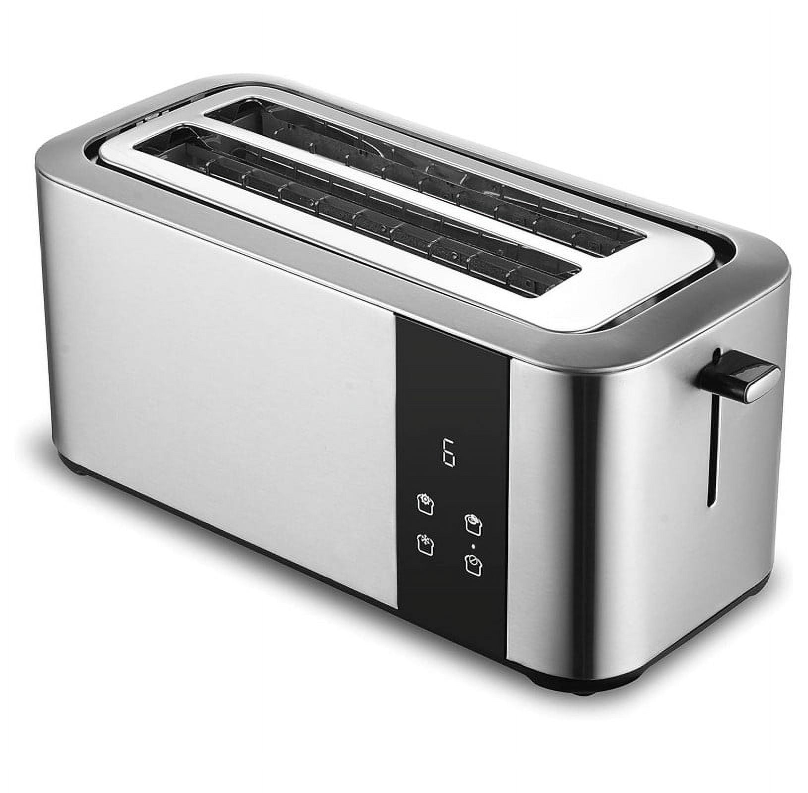 Stainless Steel Countdown Long Slot Toaster 4 Slice with Extra Wide 1.5 ...