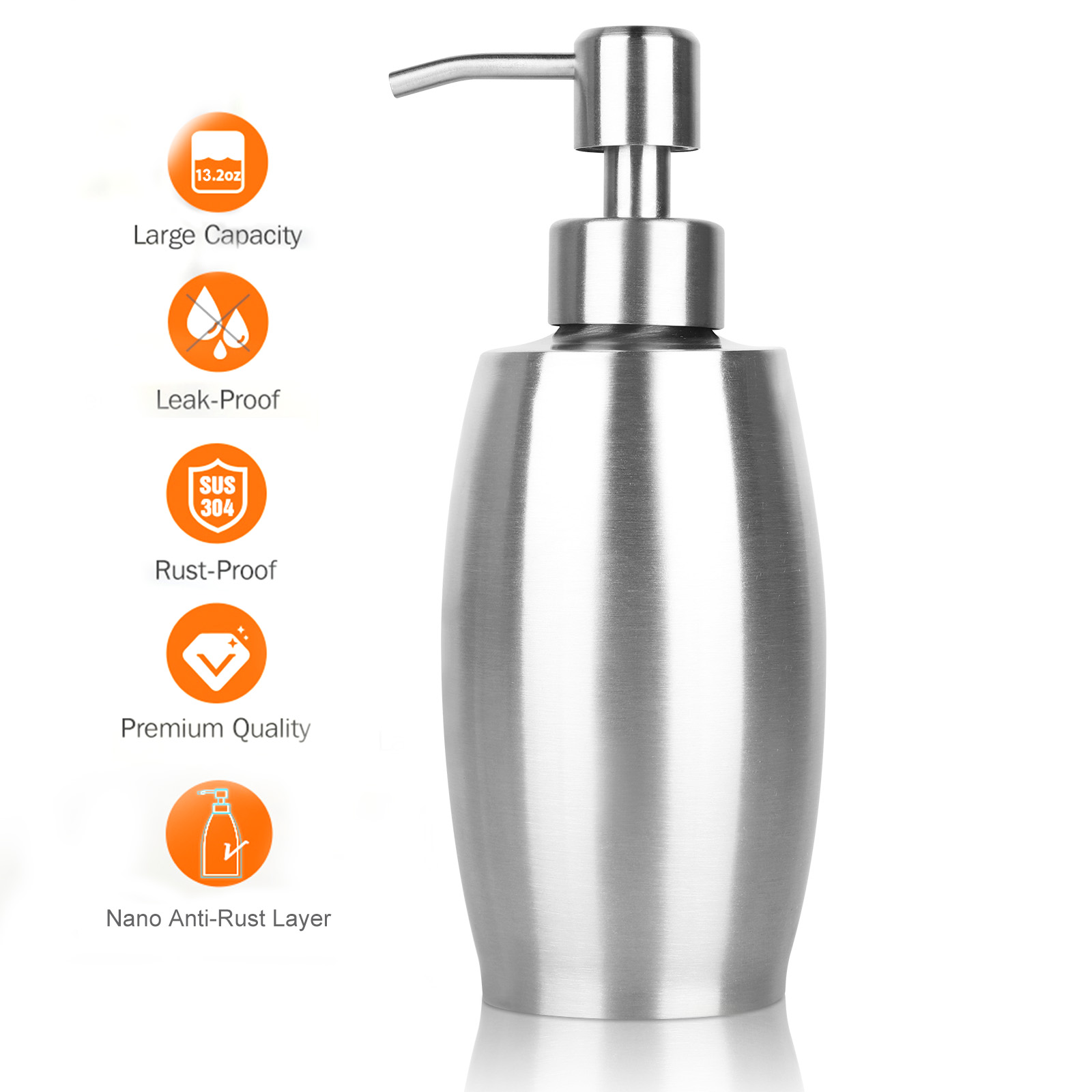 Yuedong Soap Dispenser with Rust Proof Pump, 18 Oz Dish and Hand Soap ...