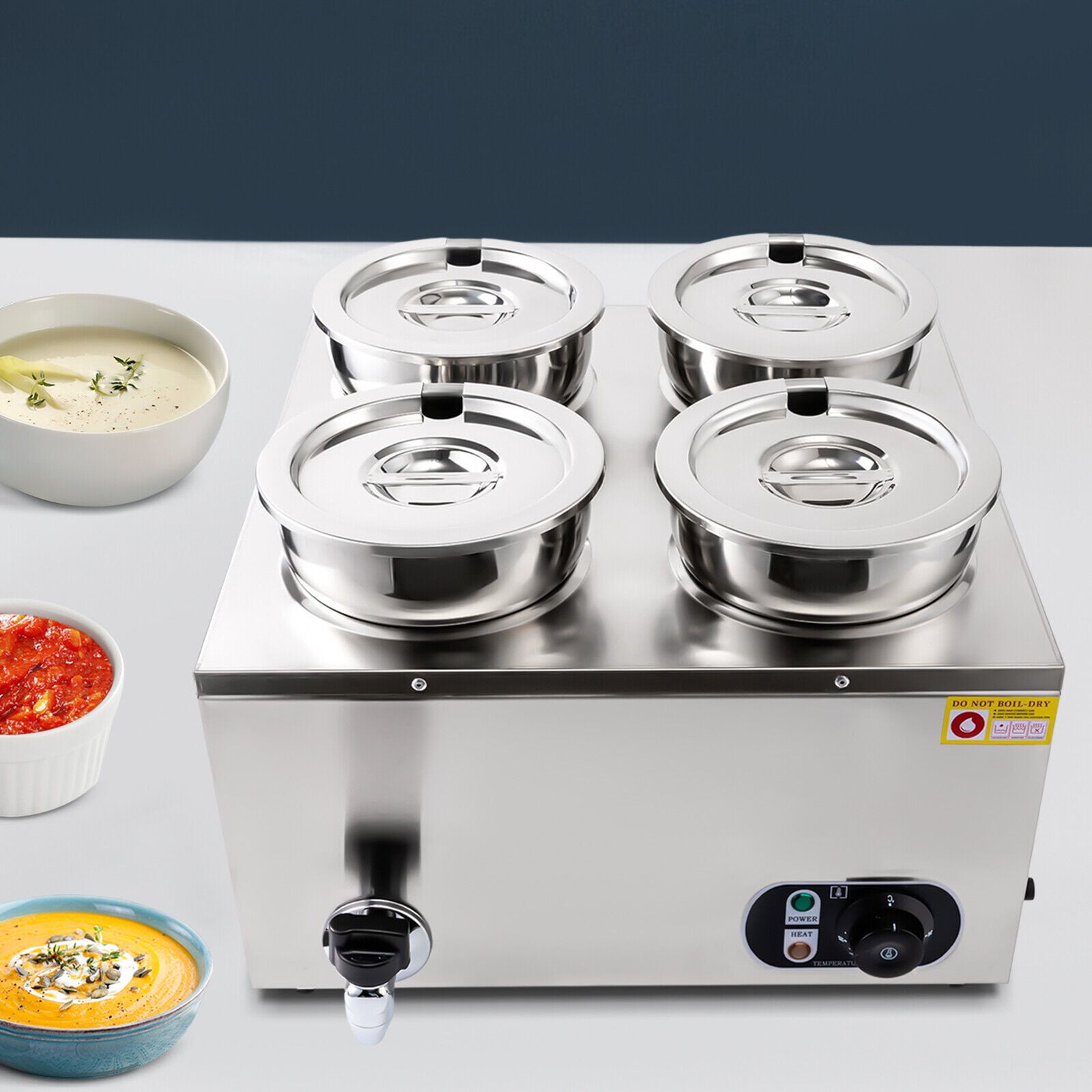 Stainless Steel Countertop Soup Pot, Food Warmer Commercial Soup Warmer ...