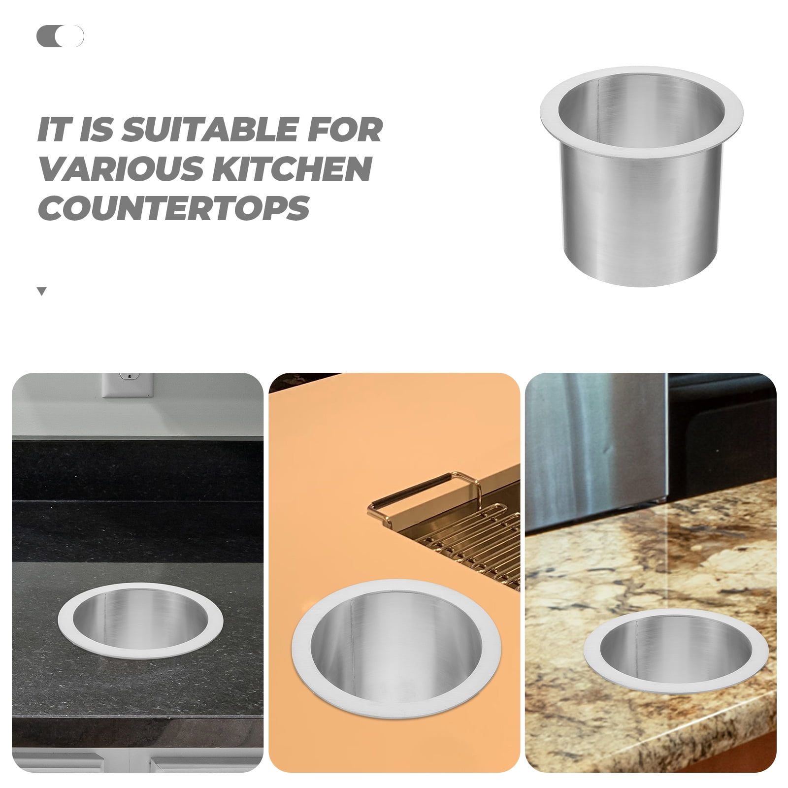 LEDMOMO Stainless Steel Trash Grommet Silver 1Pcs - Walmart.com