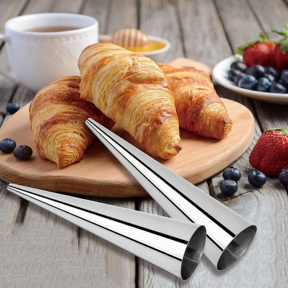 Stainless Steel Cream Horn Mold | Flared Danish Croissant Pastry Cone ...