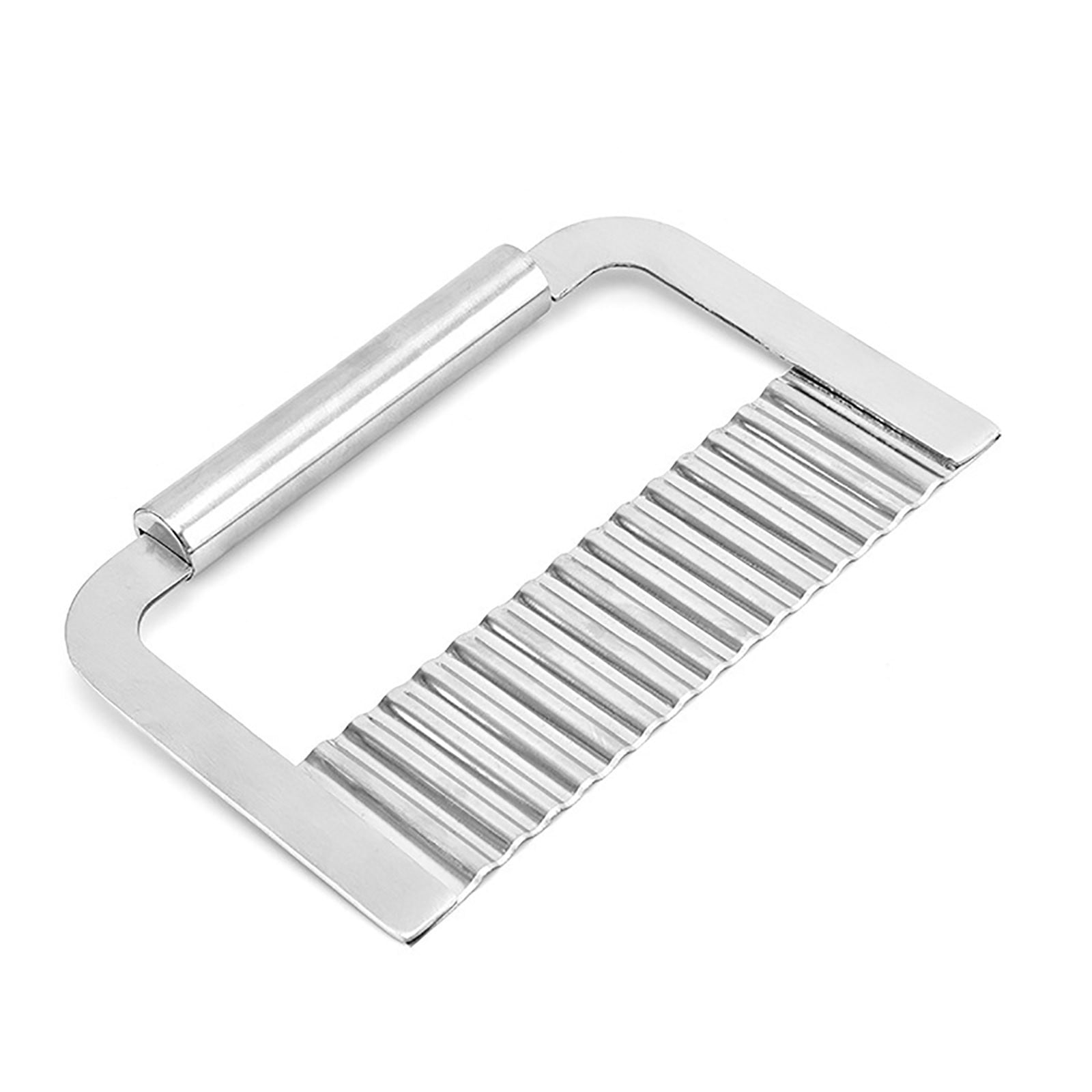 Stainless Steel Crinkle Chip Cutter Knife | Potato Chipper with Wooden ...