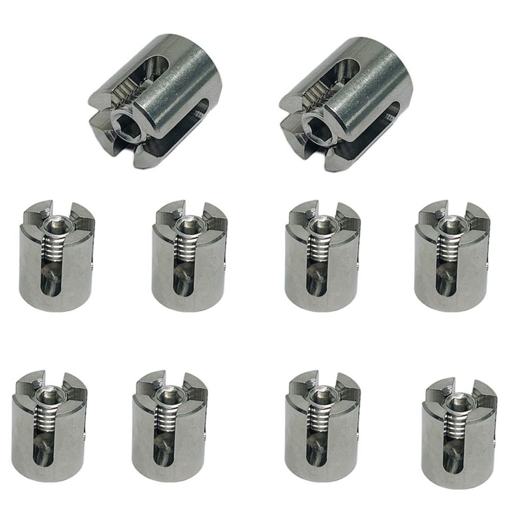 Stainless Steel Cross Cable Clamps for 1/8" Rope Wire Cables Railing ...
