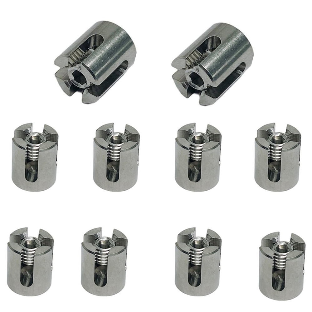 Stainless Steel Cross Cable Clamps for 3/16" Rope Wire Cables Railing ...