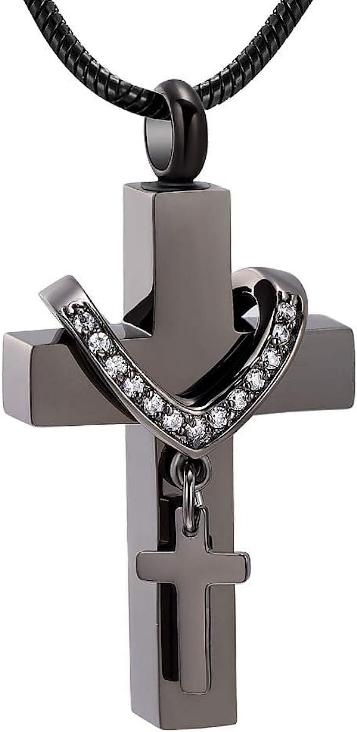 Walmart Stainless Steel Double Cross Memorial Cremation Ashes Urn ...