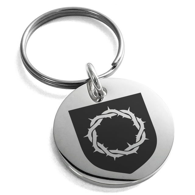 Tioneer Stainless Steel Crown of Thorns Adversity Coat of Arms Shield ...