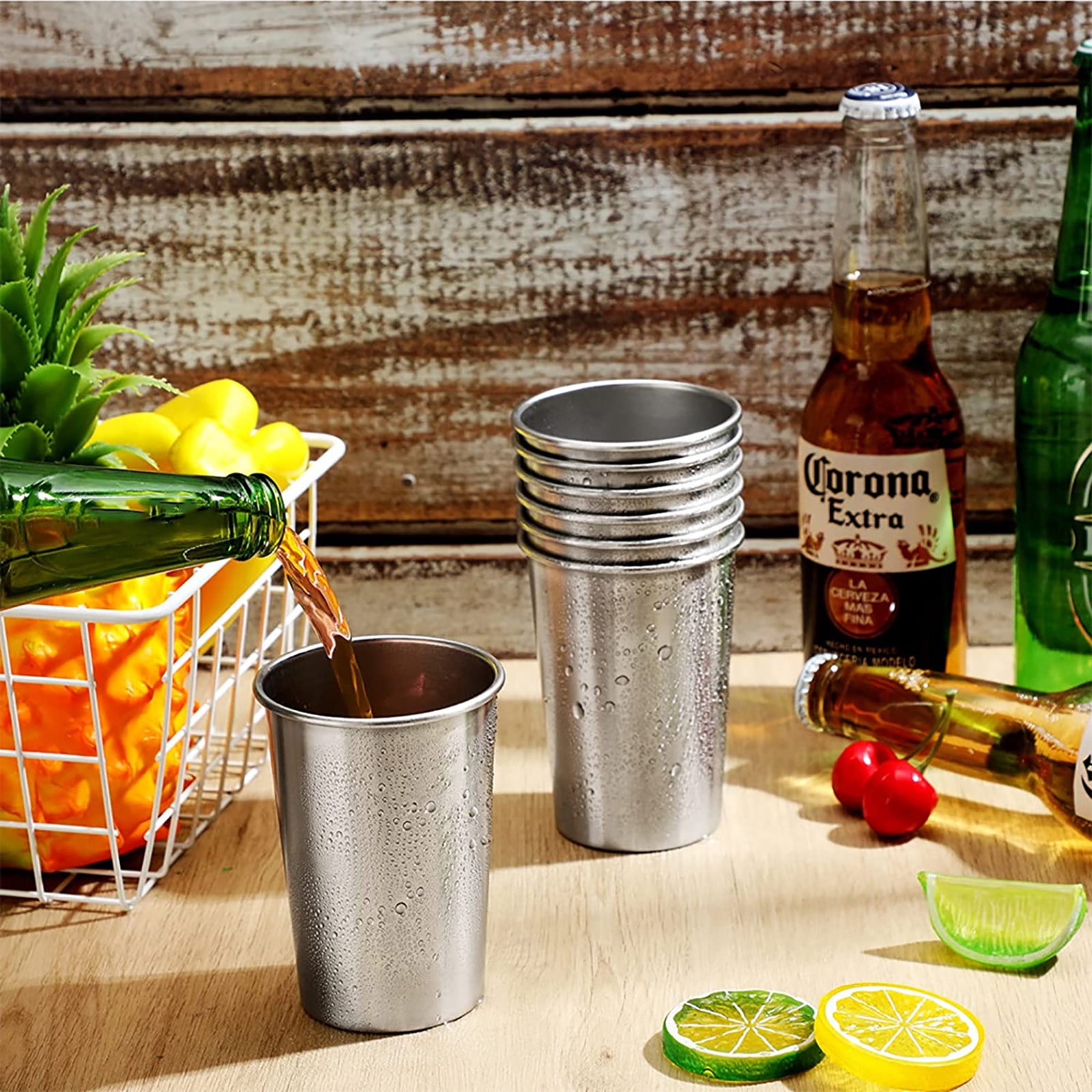 Stainless Steel Cups Beer Cups Camping Cup Metal Cups Drinking Cups 12 ...