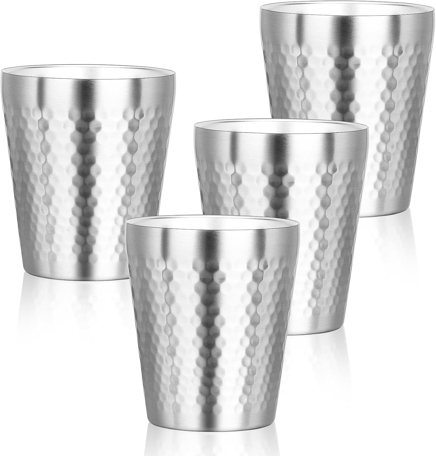 Stainless Steel Cups Double Wall, 10 oz Insulated Tumbler, 4 Pack ...