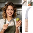 Stainless Steel Curved Paring Knife with Wooden Handle, Multi Purpose ...