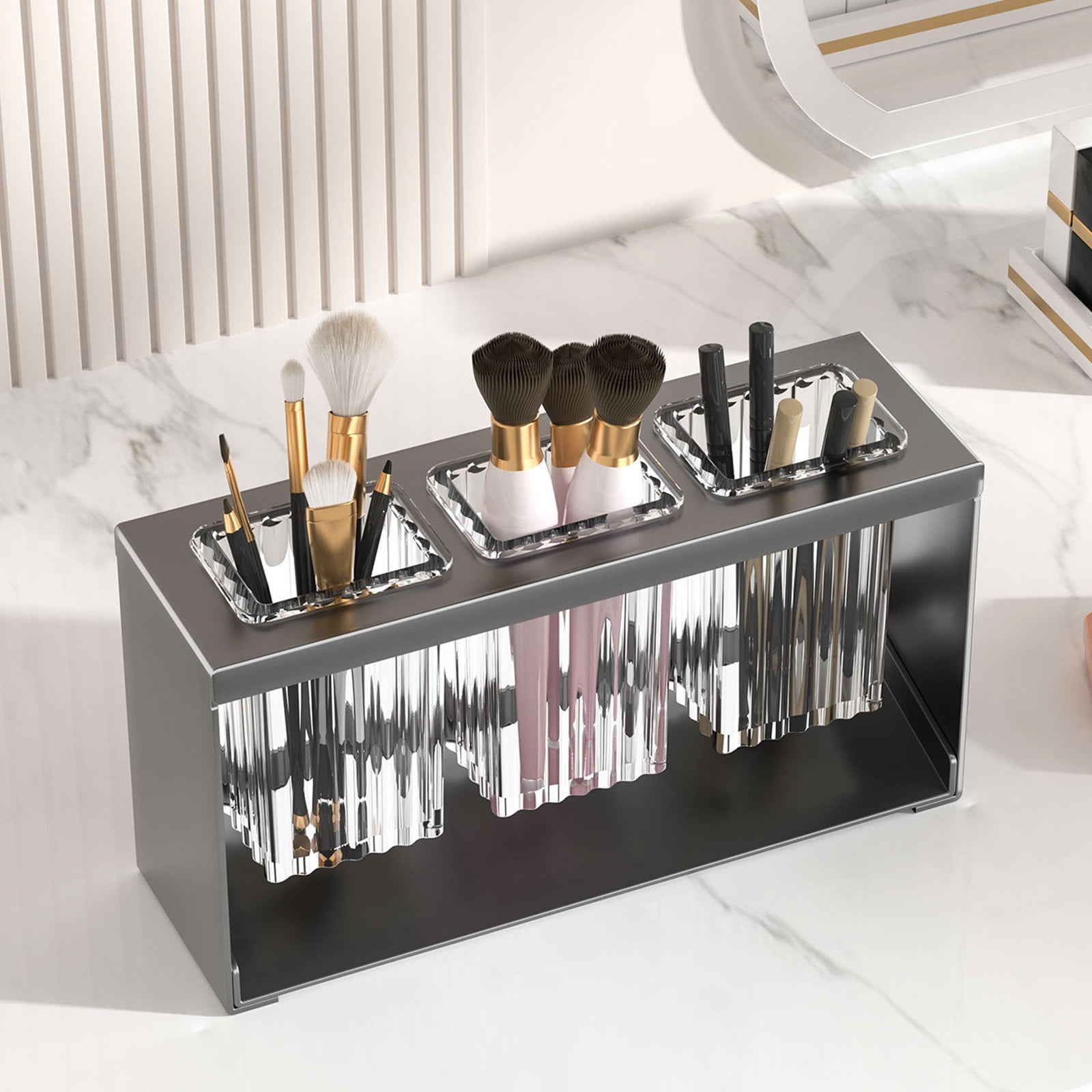 Stainless Steel Cutlery Drying Rack with Removable Tray and 3 Cups ...