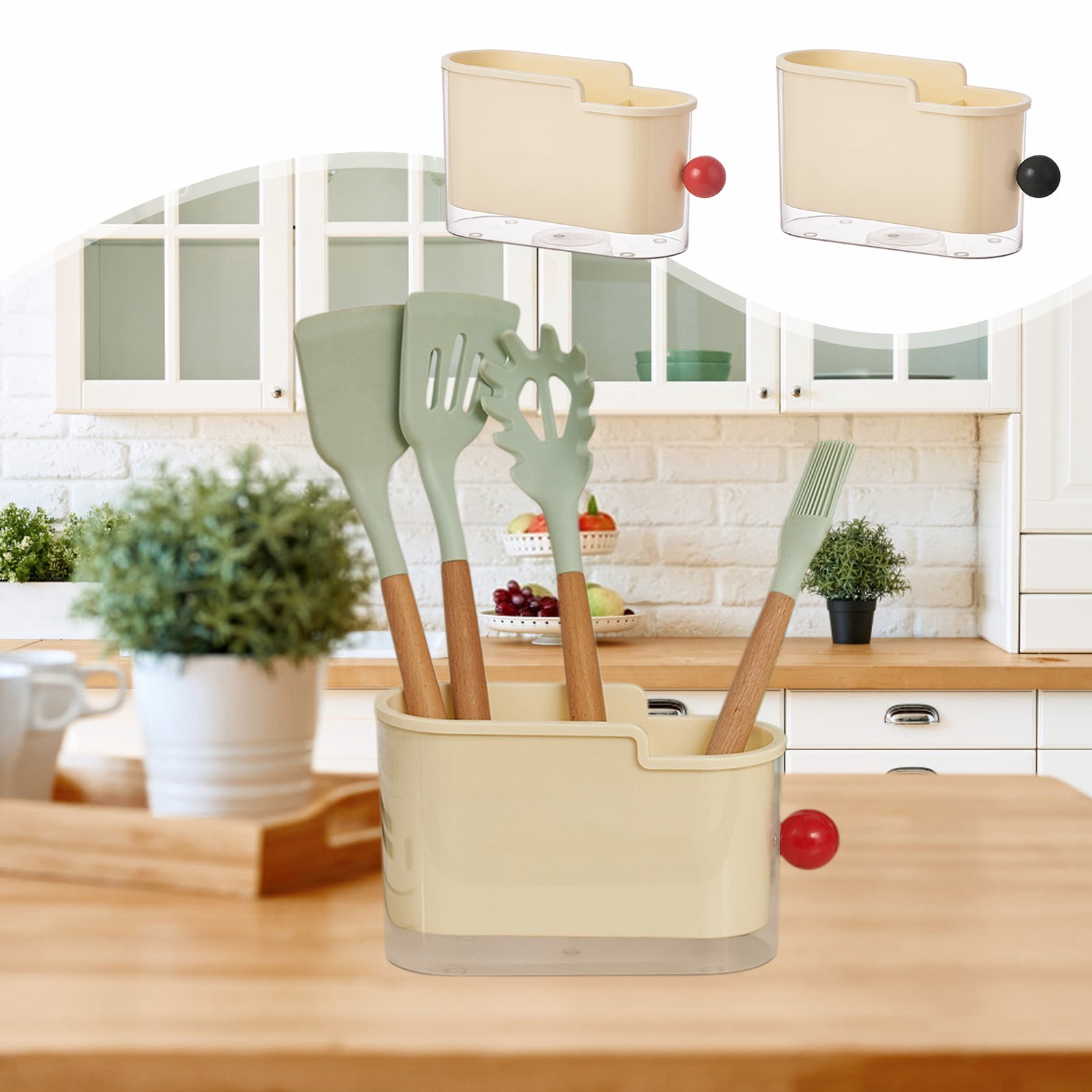 Stainless Steel Cutlery Organizer Bucket | Thickened Breathable Plastic ...