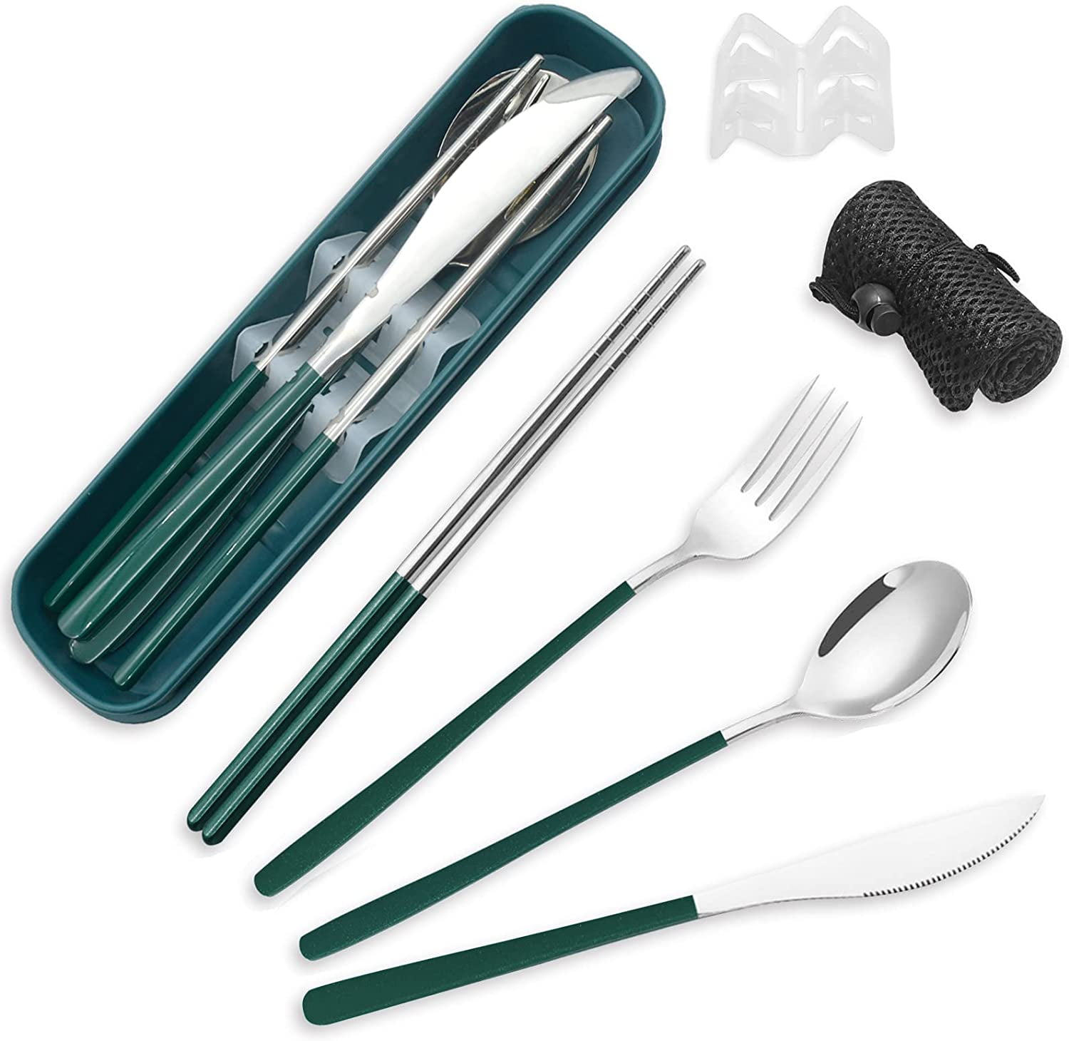 STONCEL Stainless Steel Traveling Flatware Set - Portable, Reusable ...